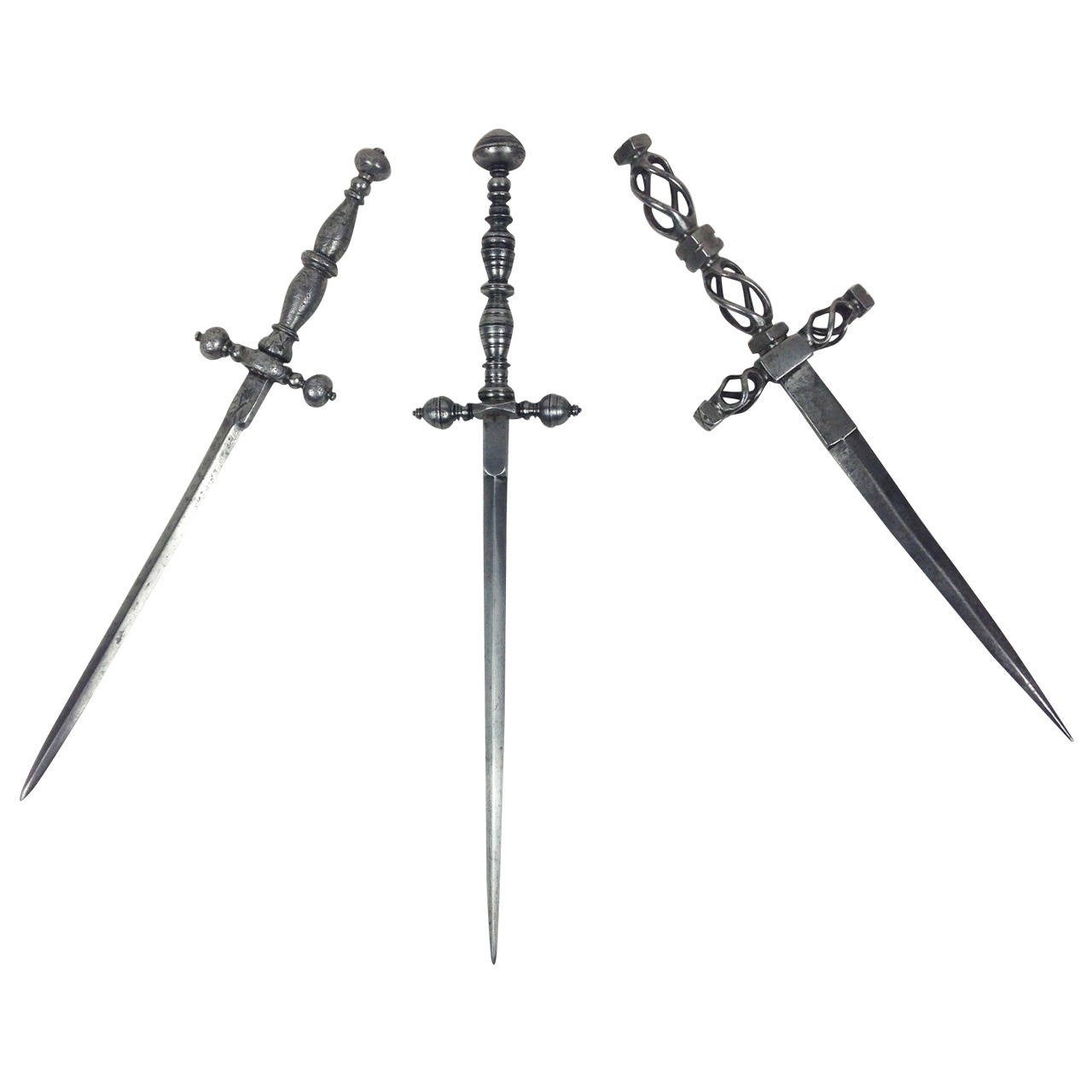 Group of Three All-Steel Italian Stiletto Daggers For Sale at 1stDibs ...