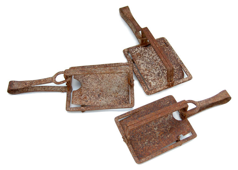 Group of English Victorian Iron Man Traps from a Country Estate at 1stDibs