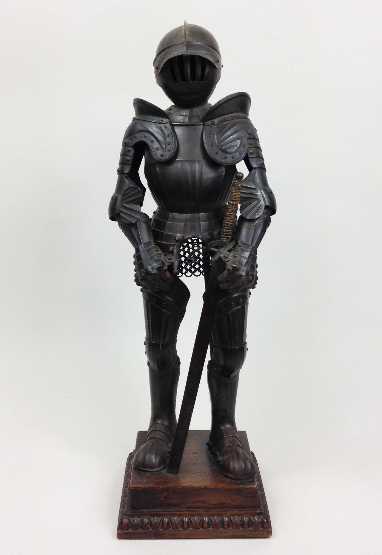 Victorian Made Miniature Armour on Plinth at 1stDibs