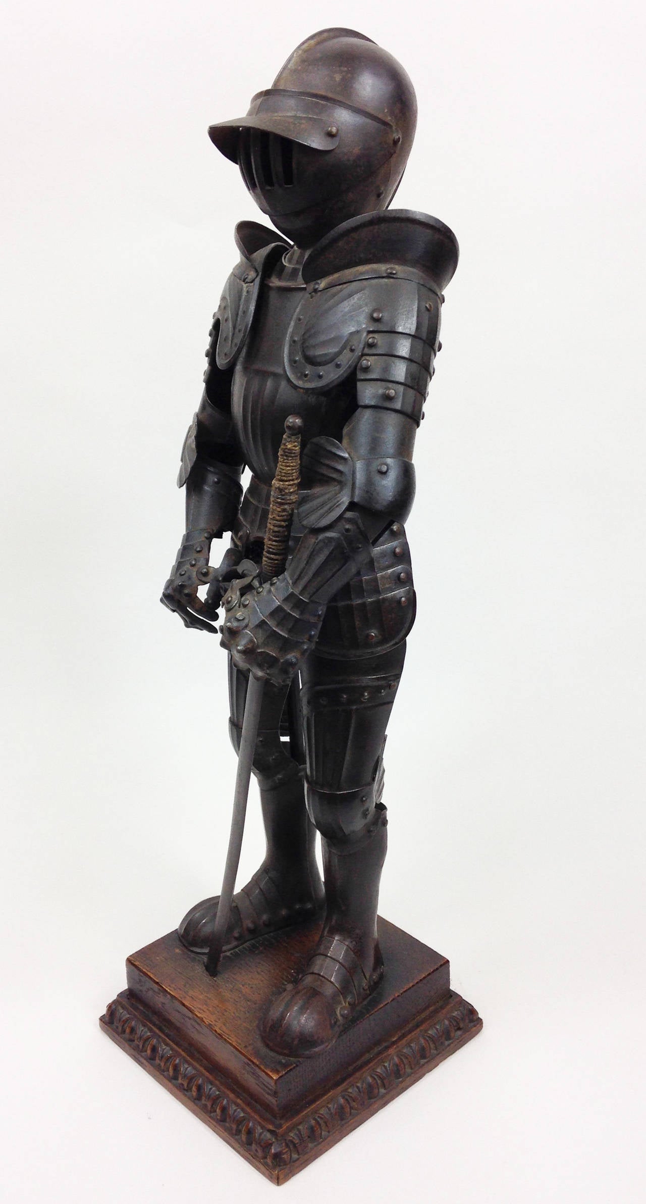Victorian Made Miniature Armour on Plinth at 1stDibs