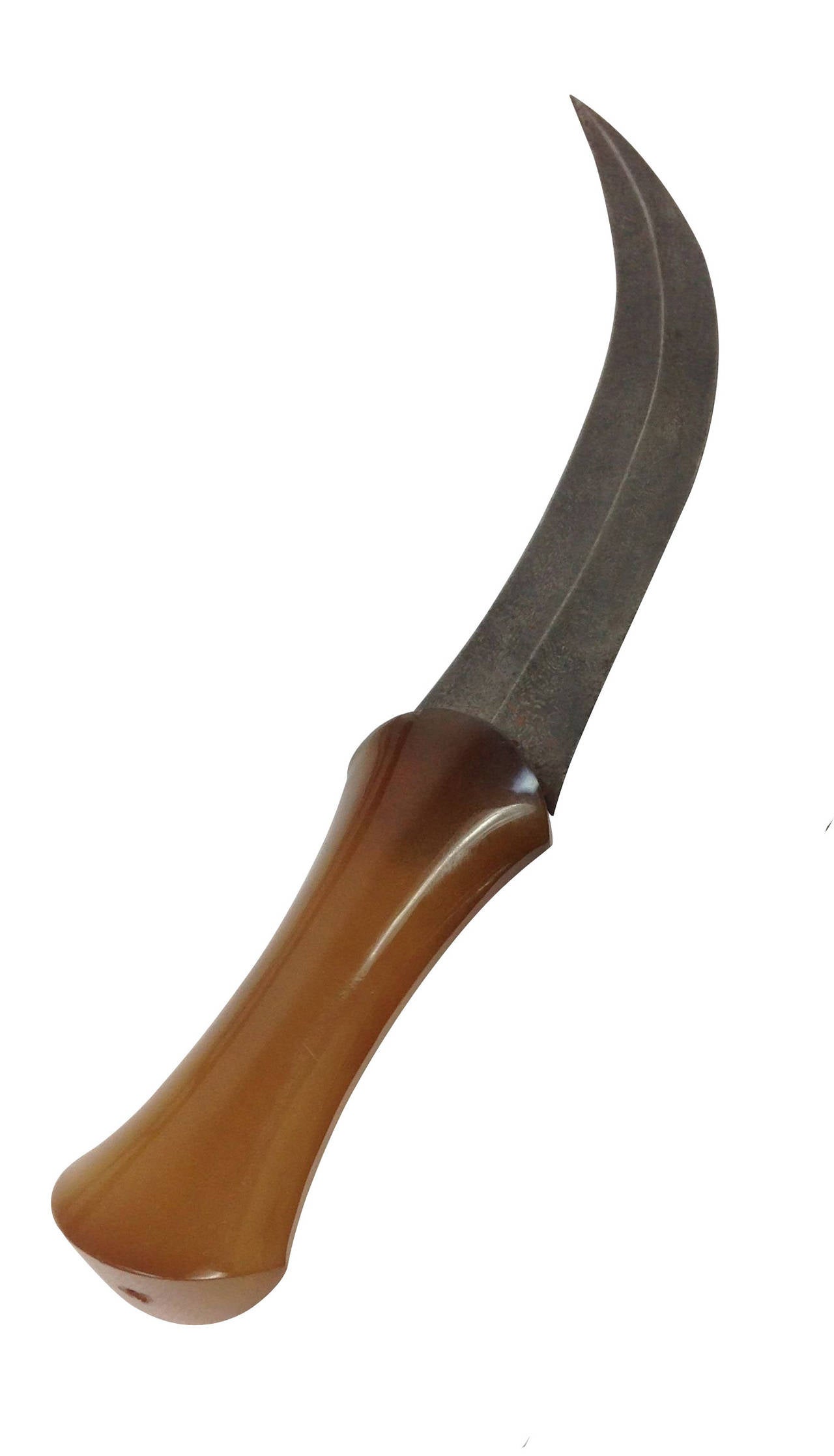 Agate Handled Ottoman Dagger with Curved Blade For Sale at 1stDibs