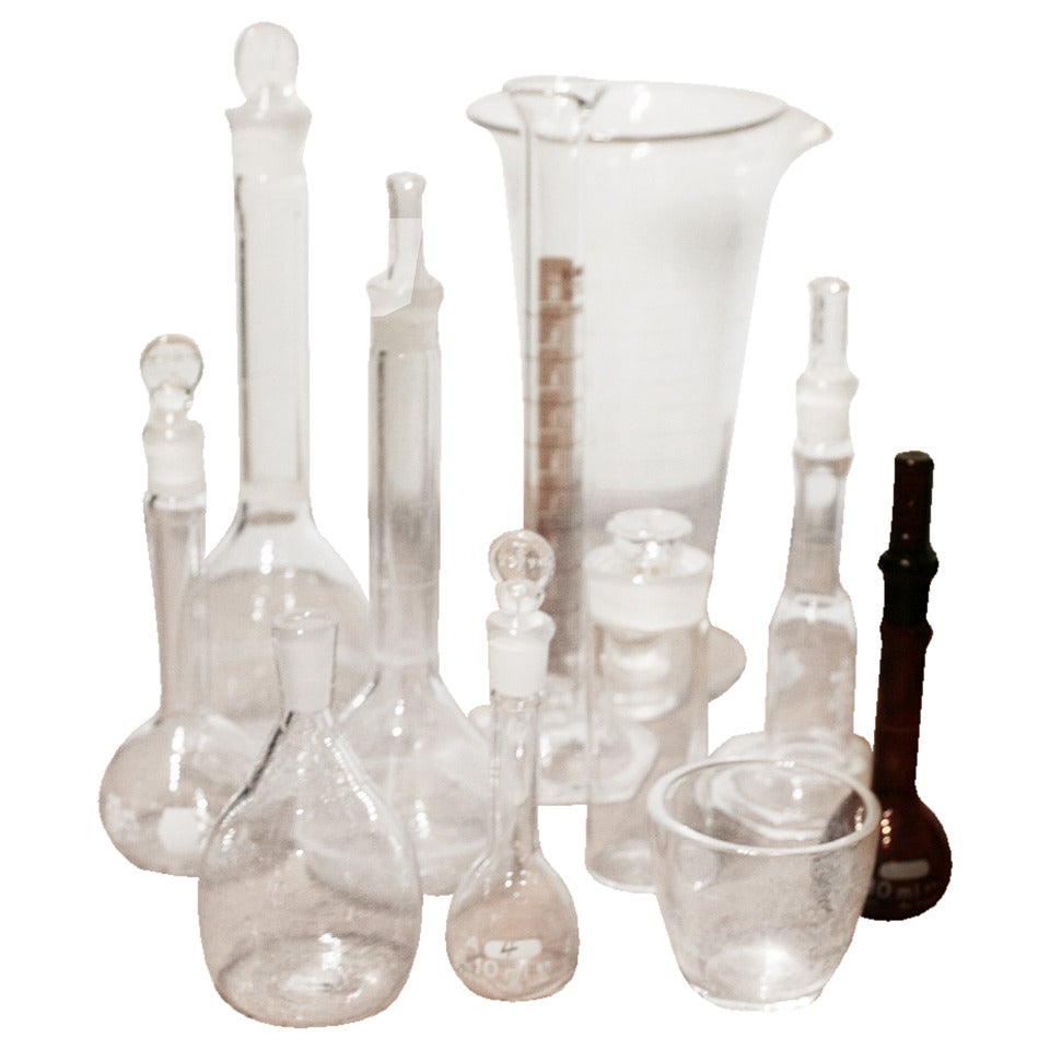 Collection of Chemistry Glass Measures at 1stDibs