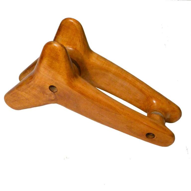 1950's Hand Carved Wooden Door Handle at 1stDibs