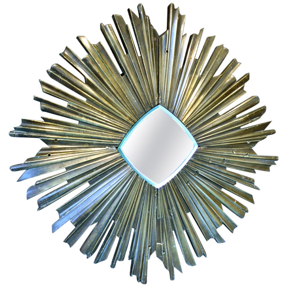 Bronze Cast Star Burst Mirror at 1stDibs
