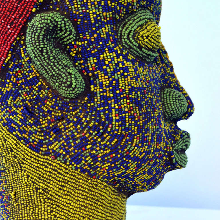 Nigerian Female Beaded Head at 1stDibs