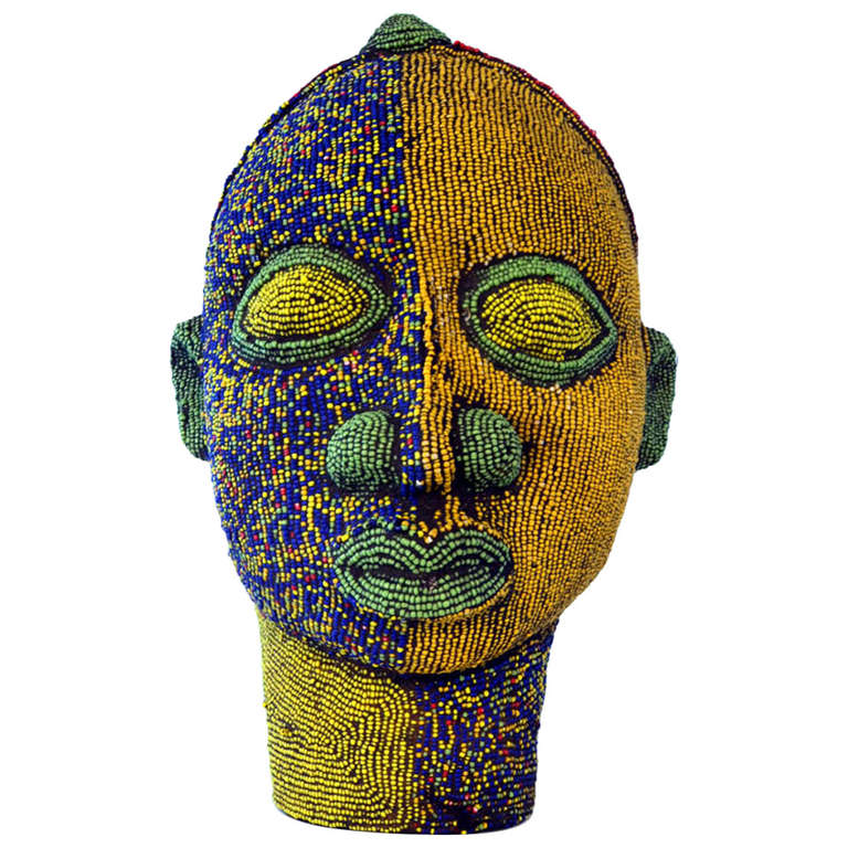 Nigerian Female Beaded Head at 1stDibs