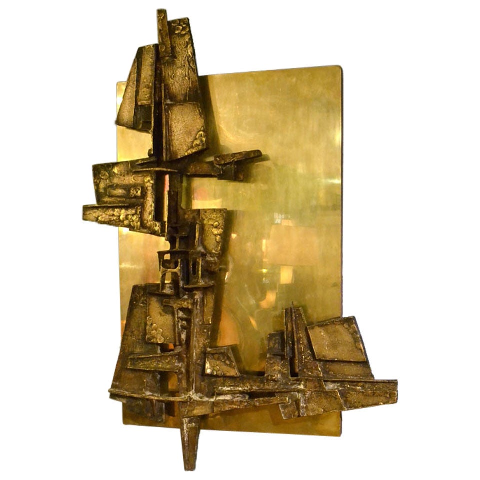 Brutalist Bronze 1960's Relief at 1stDibs
