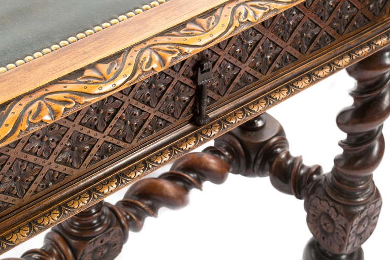 19th Century French Louis XIII Style Writing Desk In Carved Walnut at ...