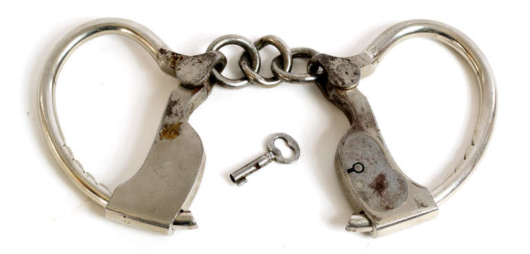 Pair of Early American Double Lock Tower Style Handcuffs at 1stDibs ...