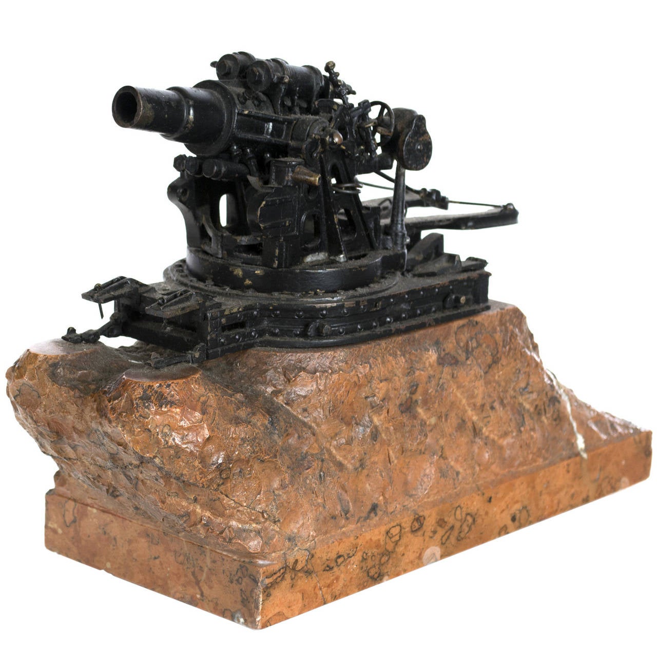 Bronze and Marble Scale Model of a WWI Coastal Gun at 1stDibs