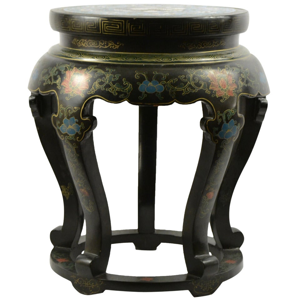 Five-Leg Crane Cloisonné Table or Seat at 1stDibs