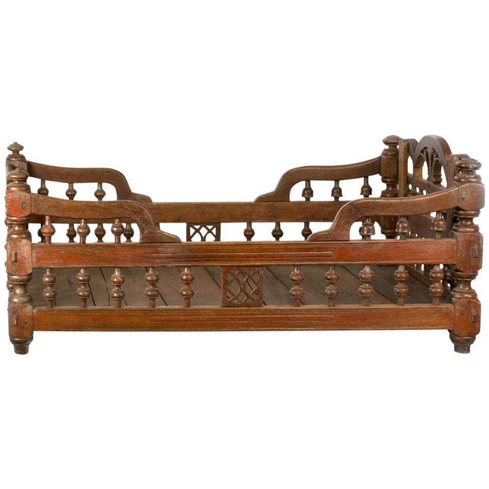 Carved Walnut Provençal Cradle at 1stDibs