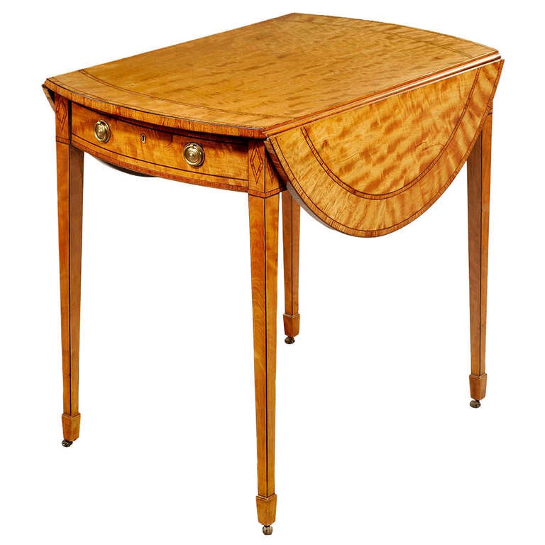 An Antique Sheraton Satinwood Pembroke Table at 1stDibs