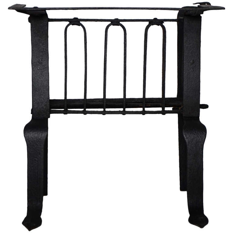 17th c. Small Wrought Iron Fire Grate For Sale at 1stdibs