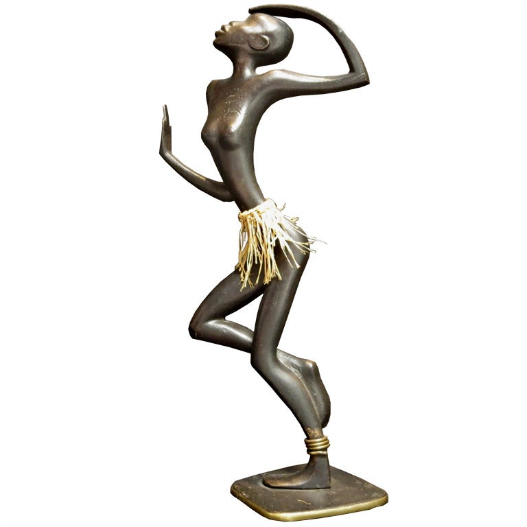 Bronze African Dancer Sculpture by Karl Hagenauer at 1stDibs