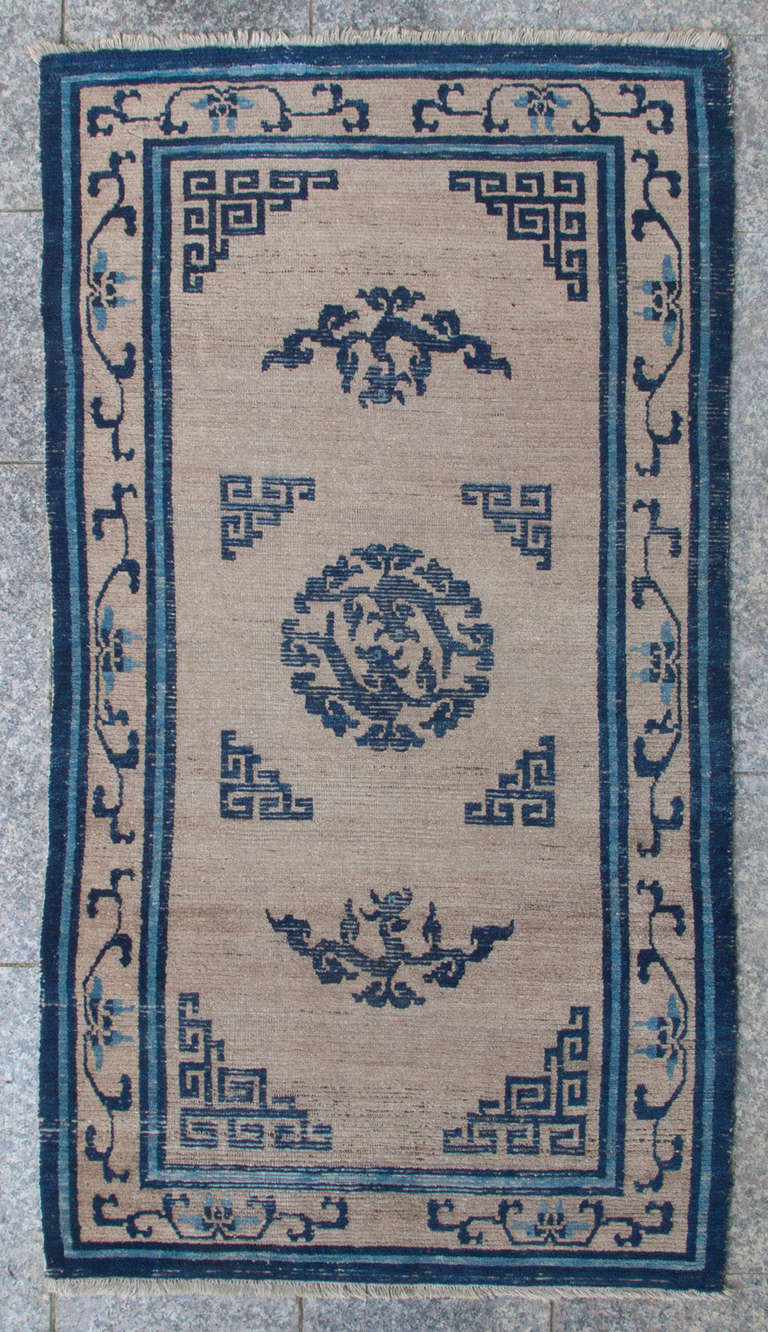 Antique Tibetan, Ming Leaf Dragon Design Rug, Khaden For Sale at 1stDibs