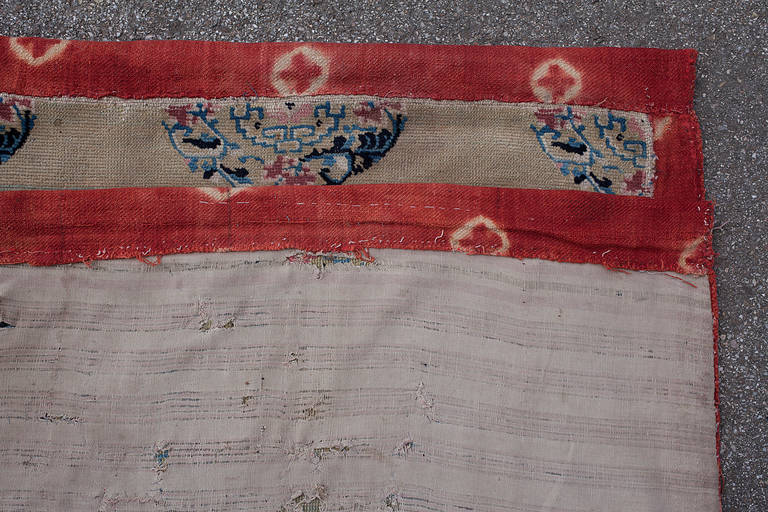 Rare Antique Tibetan Chinese Silk Brocade Pattern Medallion Khaden Rug ...