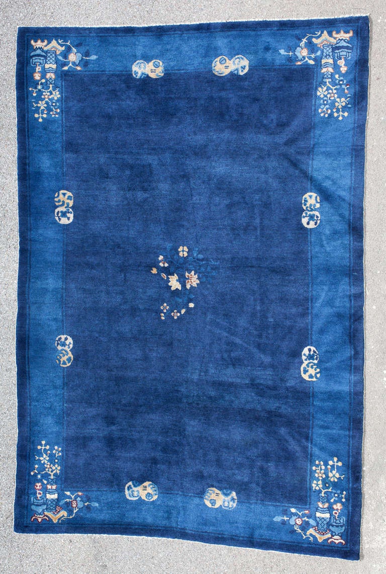 Blue Chinese Peking Rug For Sale at 1stDibs