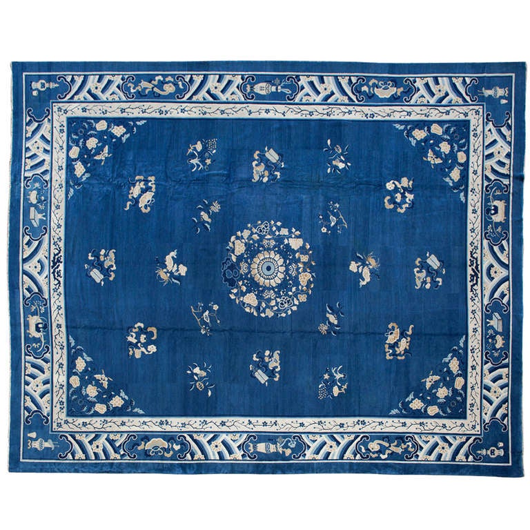 Monumental Blue Chinese Peking Rug at 1stDibs