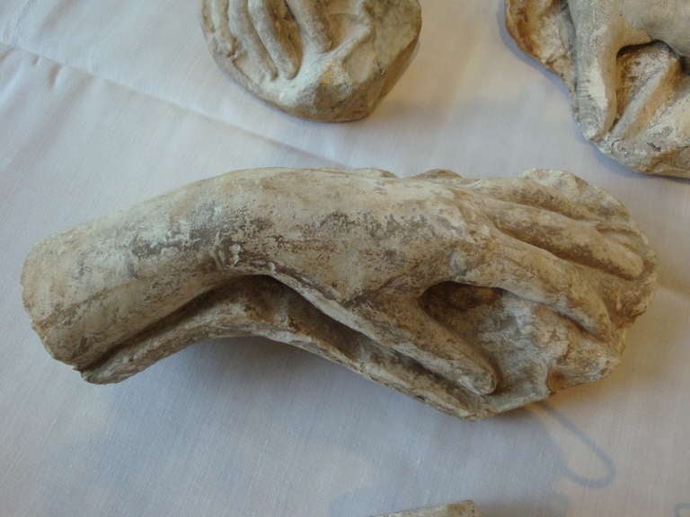 A Collection of 19th Century Antique Plaster Hands For Sale at 1stDibs