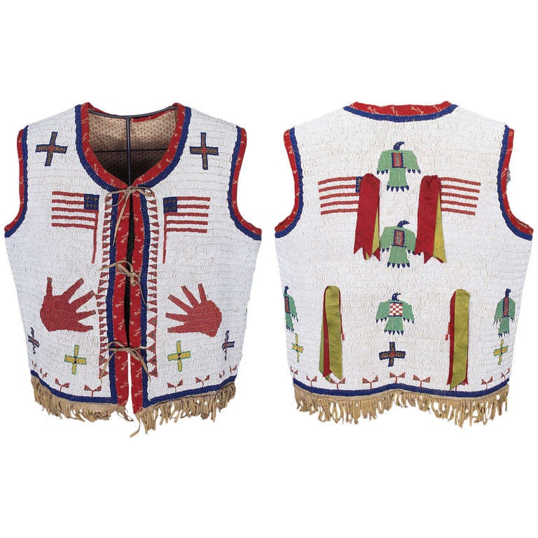 Fully Beaded Pictorial Native American Vest - Sioux, 19th Century at ...