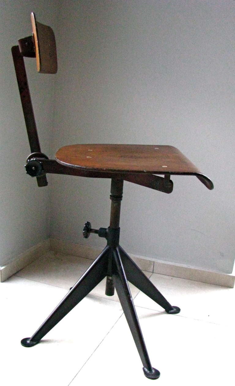 Jean Prouve French Mid Century Industrial Art Deco Atelier Chair 1930 ...