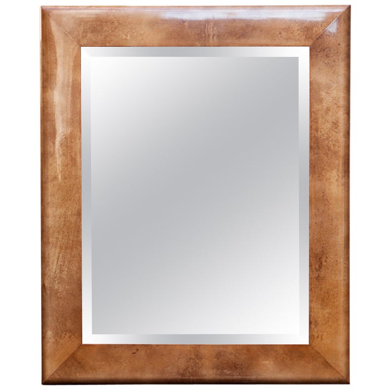 Large Goatskin Mirror by Aldo Tura at 1stDibs