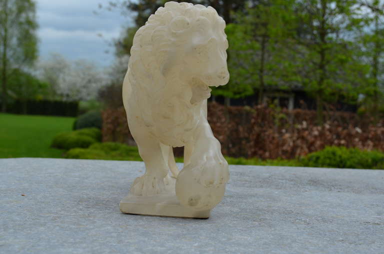 19th Century Alabaster Lion For Sale at 1stDibs