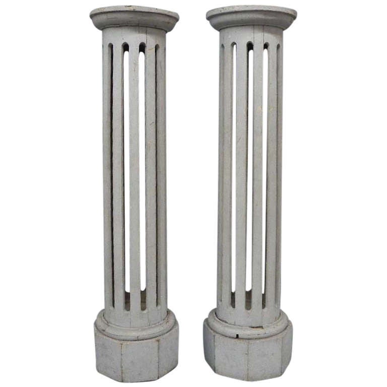 Pair 19th Century French Wooden Columns at 1stDibs