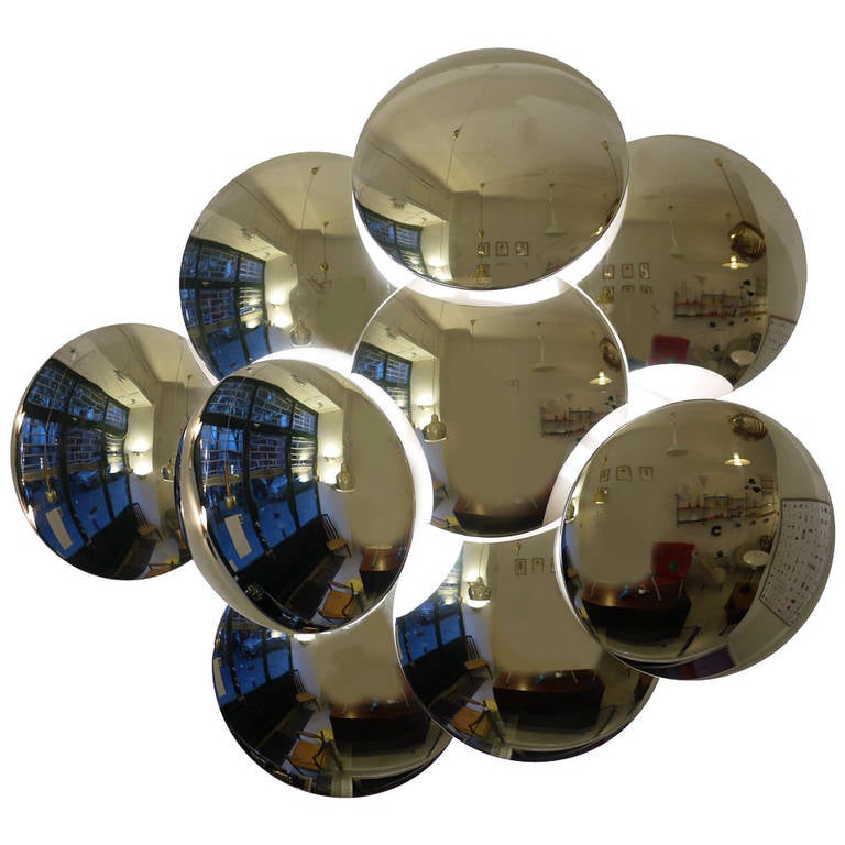 Large Original Nine Convex Disk Reggiani Sconce at 1stDibs