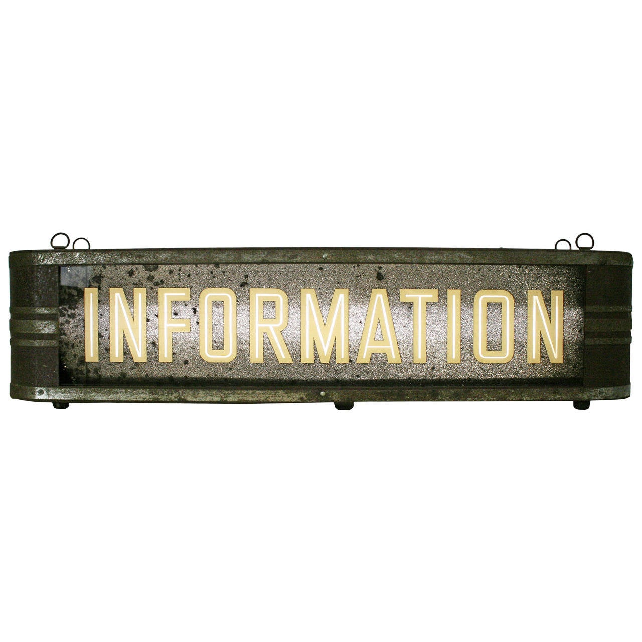 Streamlined Super Cool Backlit Information Sign, circa 1940 at 1stDibs
