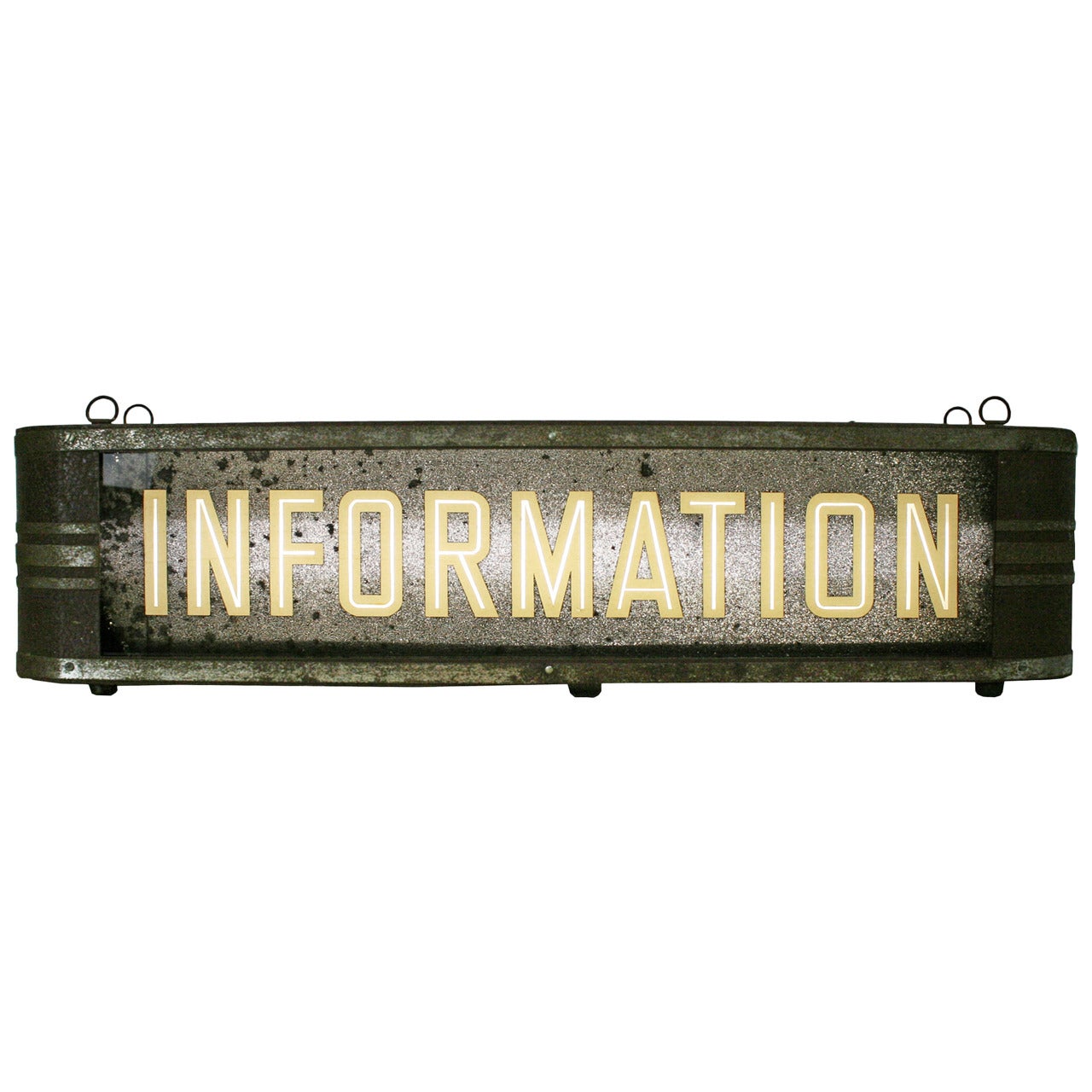 Streamlined Super Cool Backlit Information Sign, circa 1940 at 1stDibs