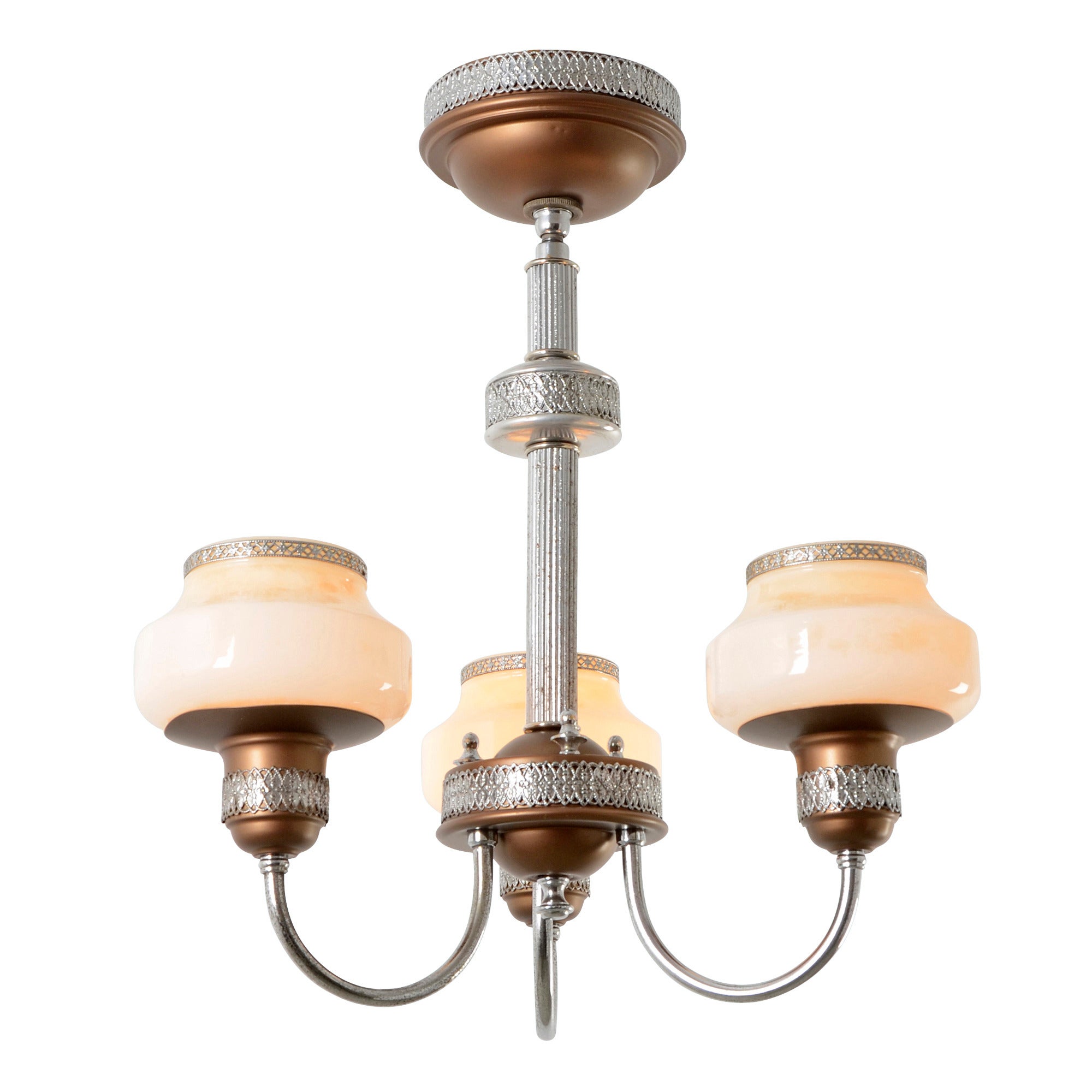 Gill Glass "Sherwood" Chandelier, C1937 at 1stDibs