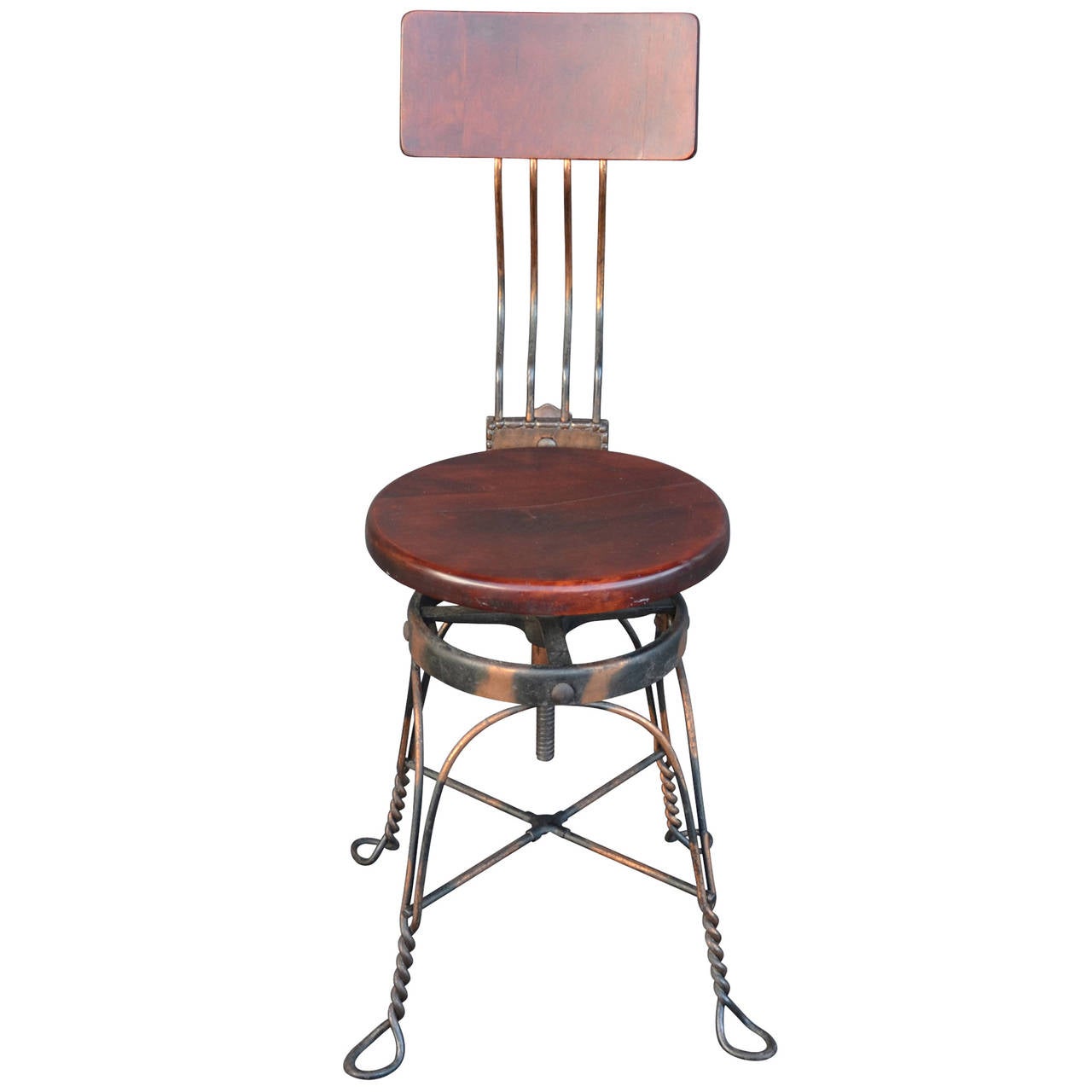 Victorian Wire Work Desk Chair with Japanned Copper, Finish, circa 1895 ...