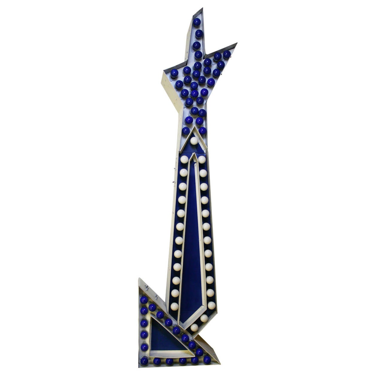 Double-Sided Blue and White Flashing Arrow Sign, circa 1960s at 1stDibs
