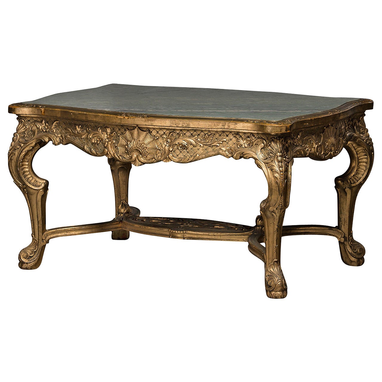 Center table with "Puddingstone" table top For Sale at 1stdibs