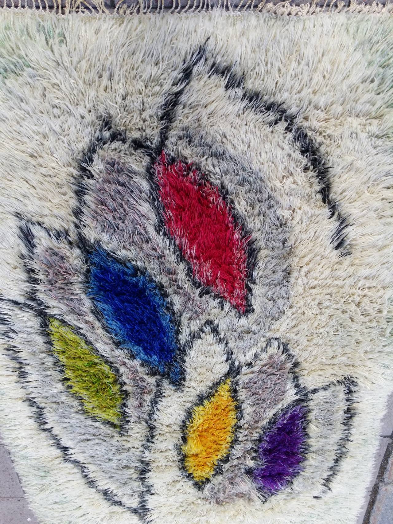 Swedish Rya Pile Rug For Sale at 1stDibs