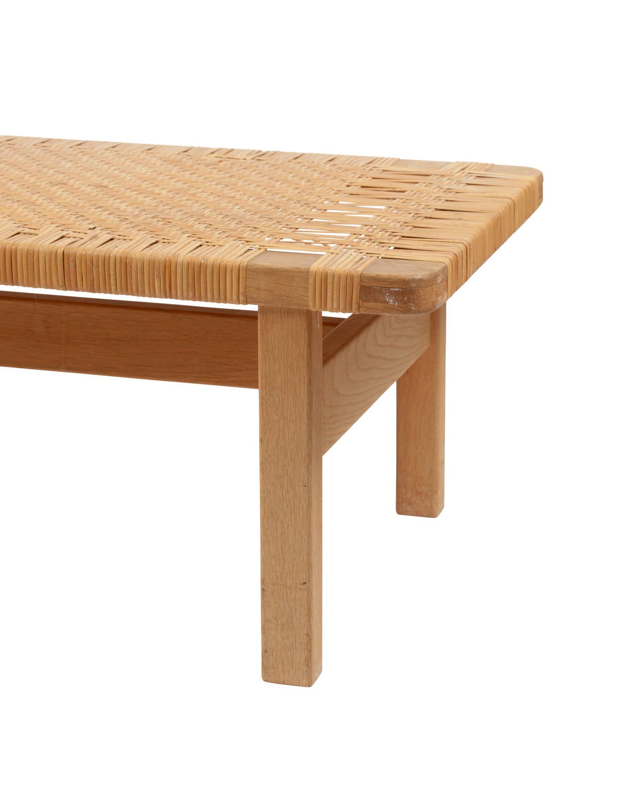Børge Mogensen Oak Bench with Woven Seat at 1stDibs | rattan seat bench ...
