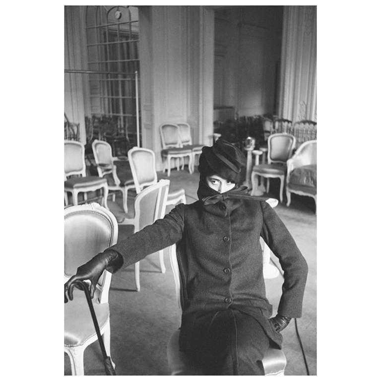 Mark Shaw Editioned Photograph-House of Dior-Seated Model with Cane ...