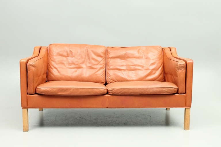 20th Century Scandinavian Design 2 Seat Sofa in Leather at 1stDibs