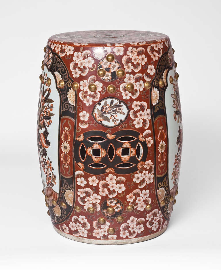 Pair of 20th Century Porcelain Garden Stools at 1stDibs