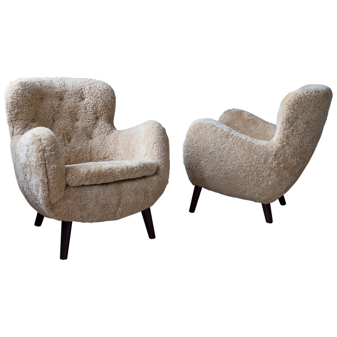Pair of Danish 1940s Lounge Chairs in Sheepskin at 1stDibs | sheepskin ...
