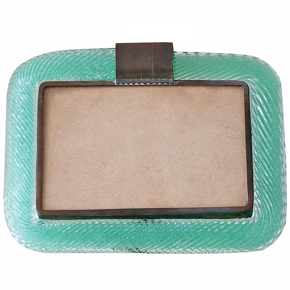 Vintage Murano Turquoise Portrait Frame at 1stDibs