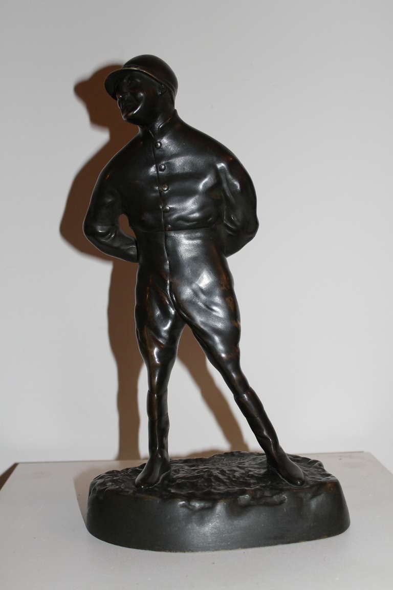 French Actor and Singer Max Dearly as a Jockey, in Bronze at 1stDibs