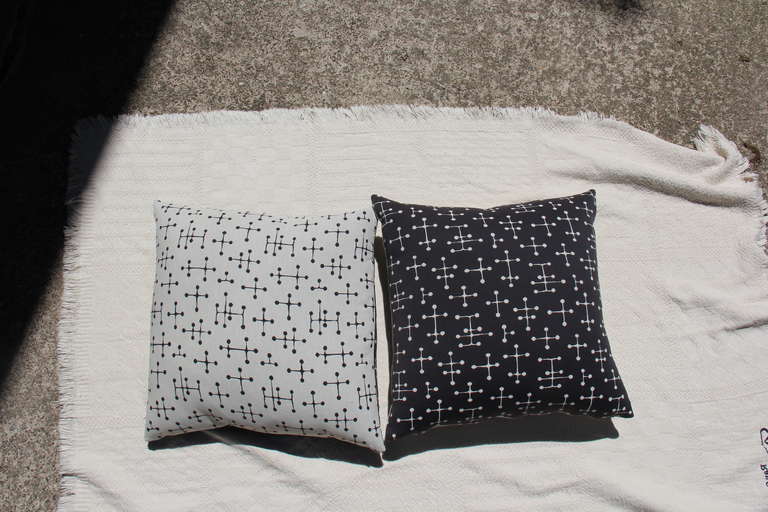 Ray and Charles Eames Dot Pattern Black and White Throw Pillows at ...