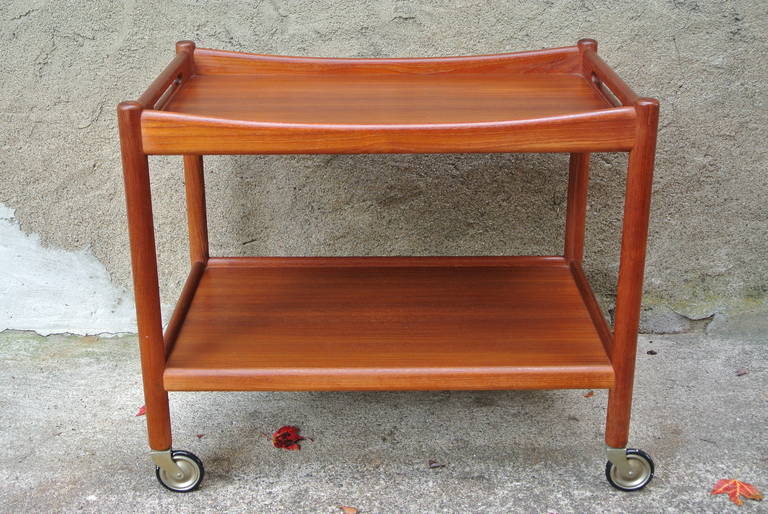 Teak Bar Cart by Andreas Tuck for Hans Wegner at 1stDibs