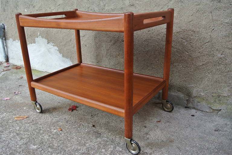 Teak Bar Cart by Andreas Tuck for Hans Wegner at 1stDibs