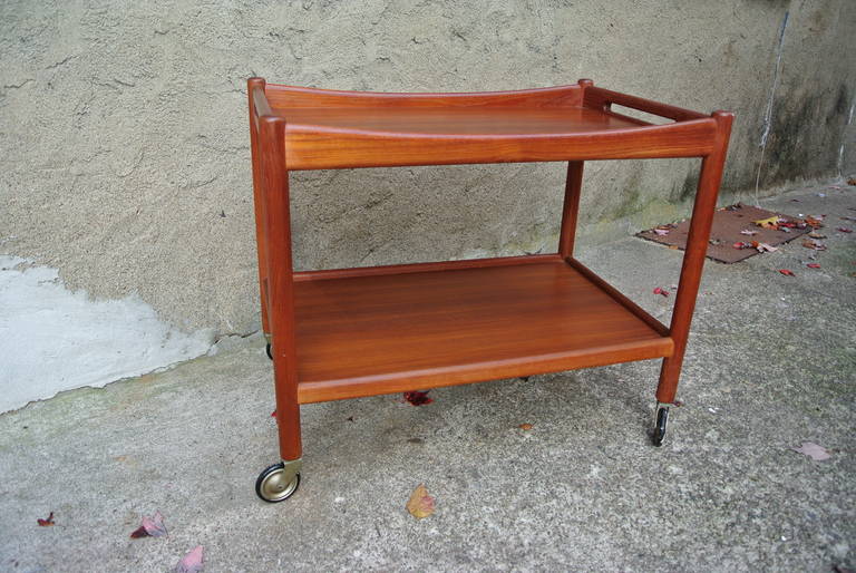 Teak Bar Cart by Andreas Tuck for Hans Wegner at 1stDibs
