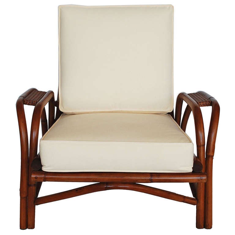 Herbert and Shirley Ritts Rattan and Bamboo Armchair For Sale at 1stDibs