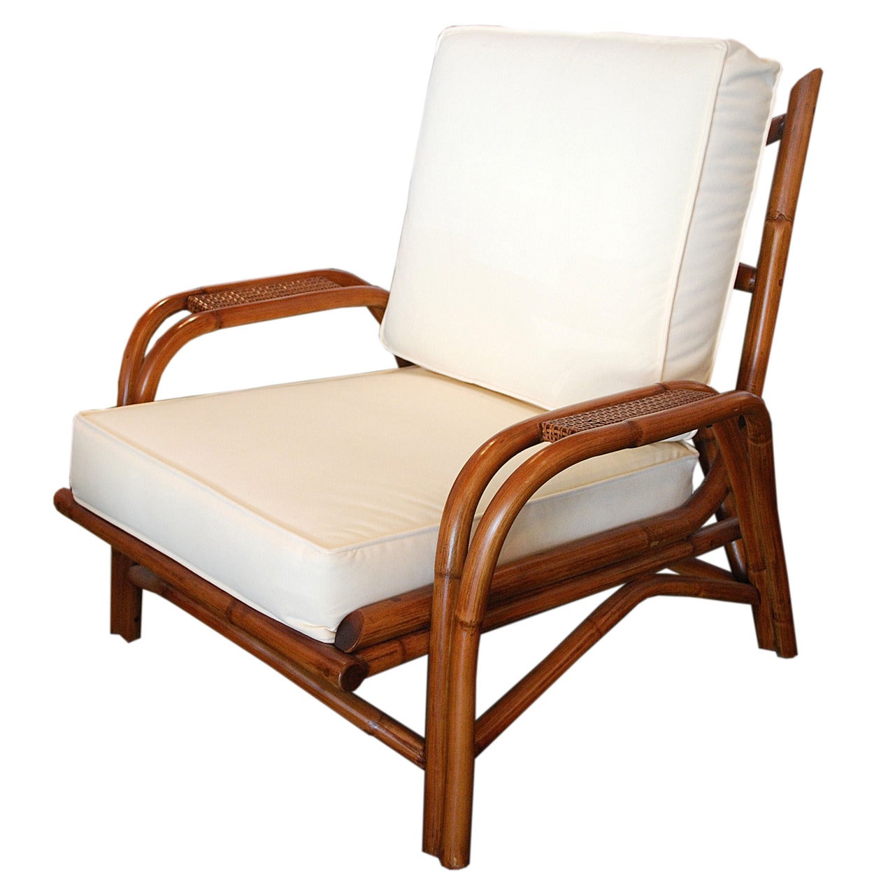 Herbert and Shirley Ritts Rattan and Bamboo Armchair For Sale at 1stDibs